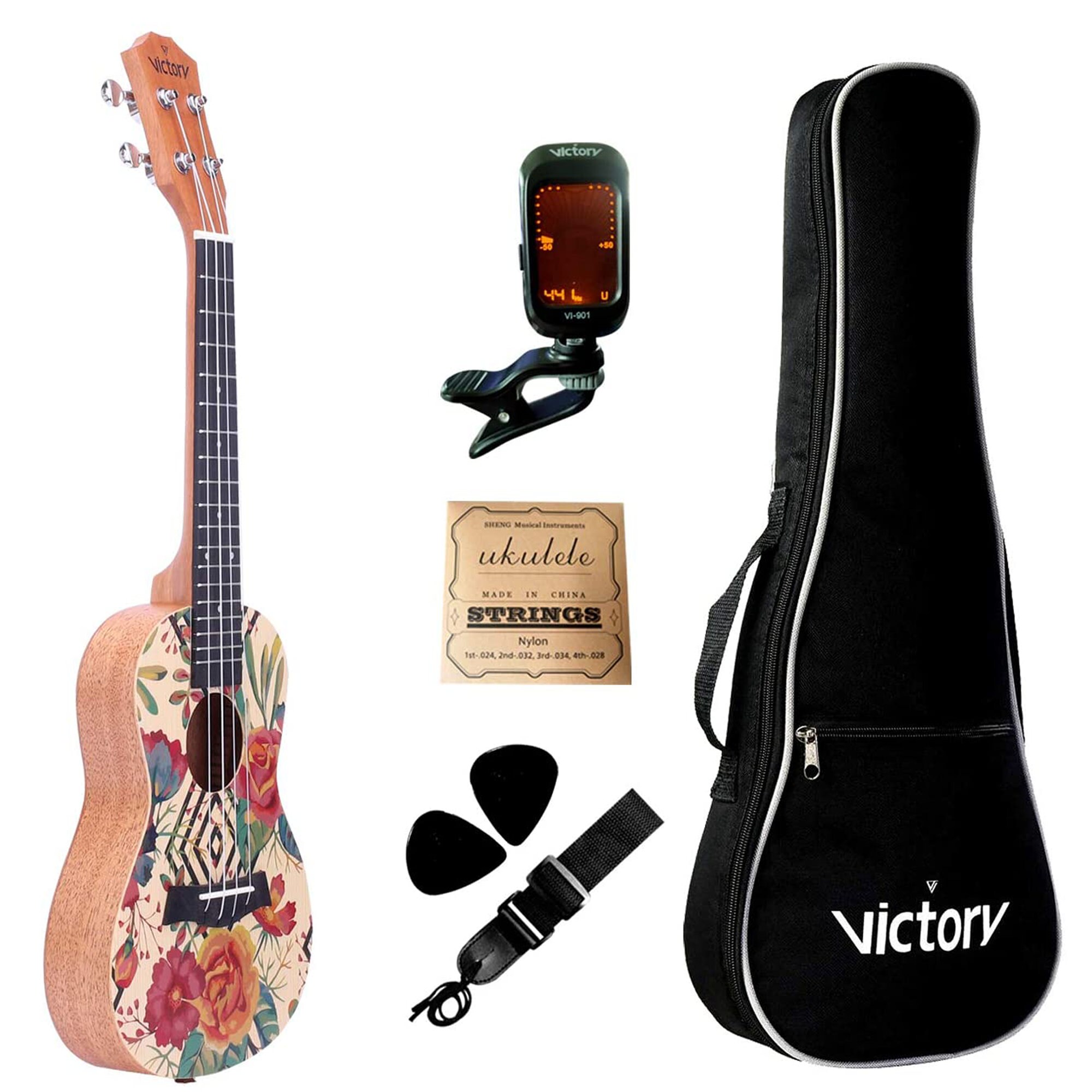 Painted Concert Ukulele 23 Beginners Kit rose | Etsy