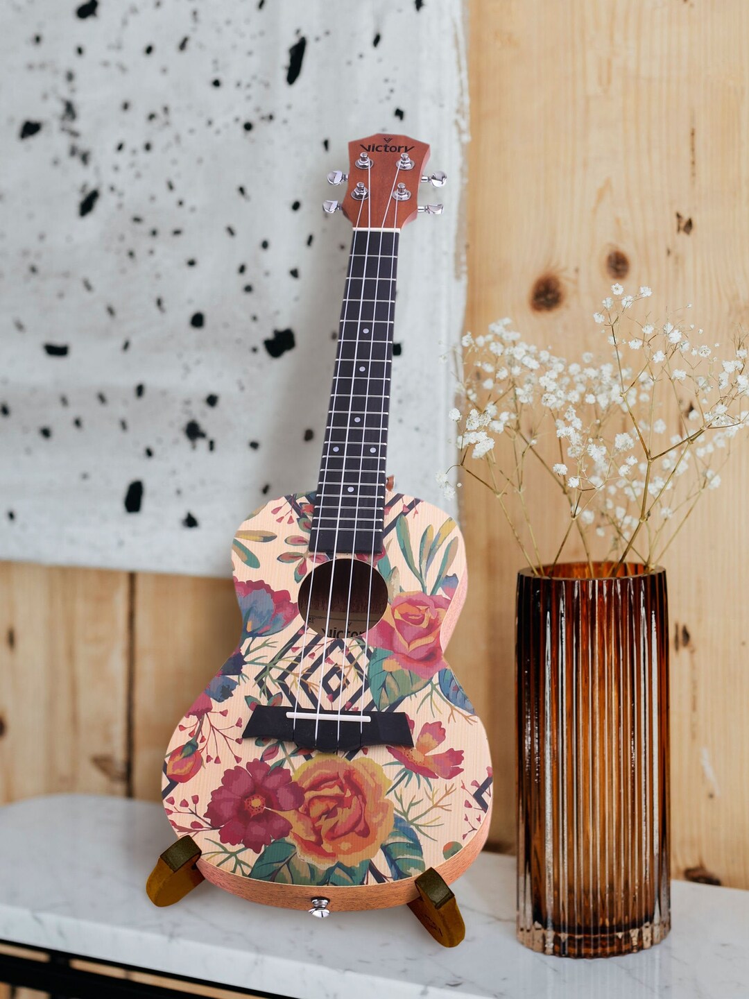 Painted Concert Ukulele 23” Beginner’s Kit (rose) - Etsy