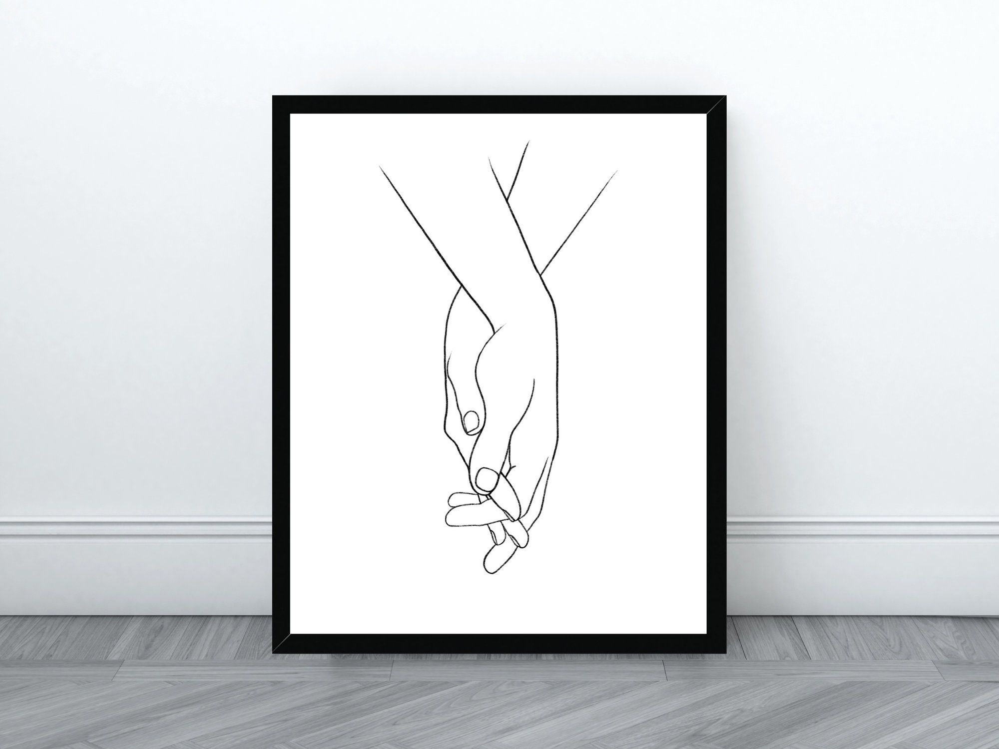 Holding Hands Line Art Print Line Drawing Hands Wall Art - Etsy