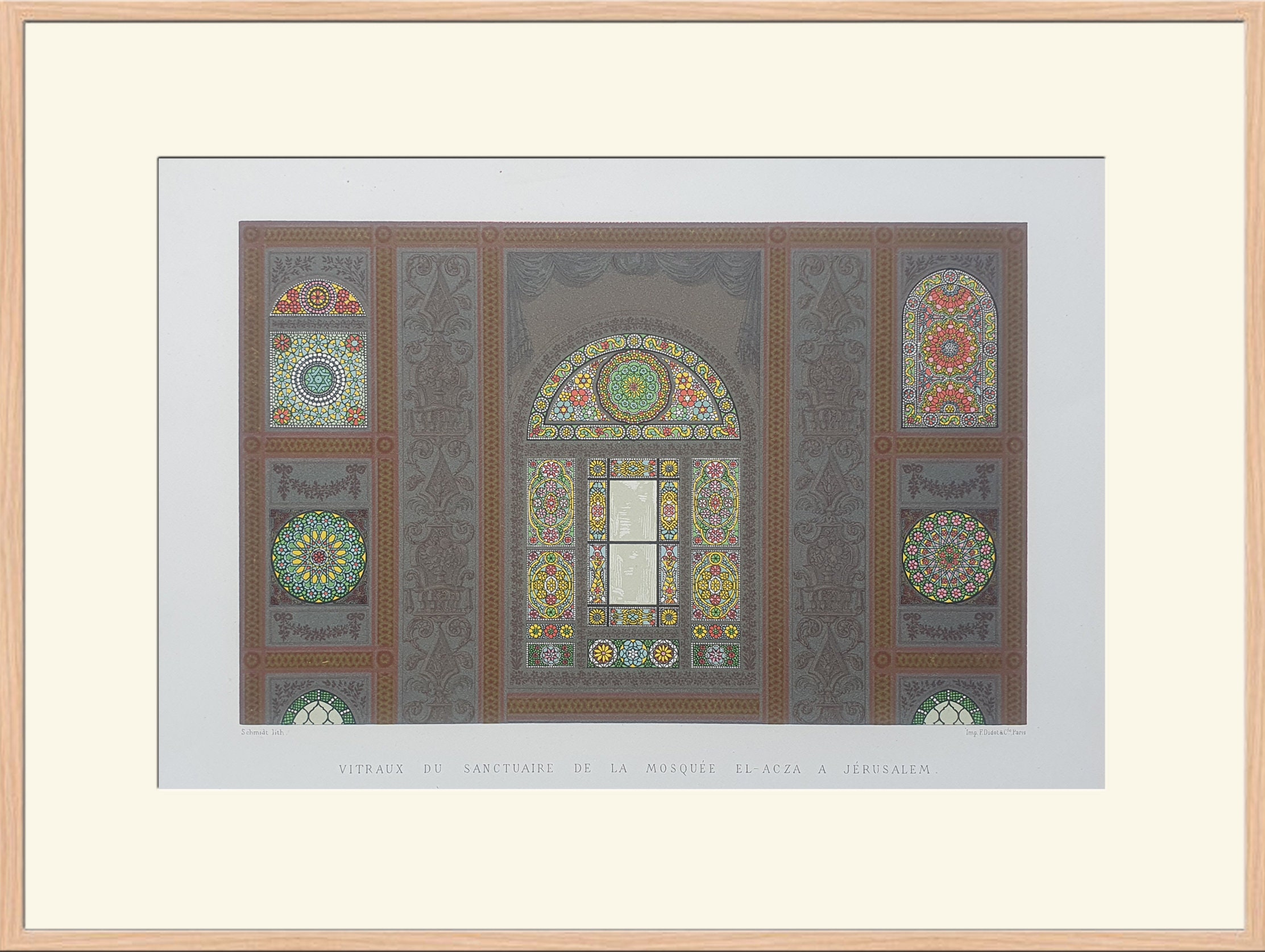 1860 Color Lithograph Stained Glass Windows in the Sanctuary - Etsy
