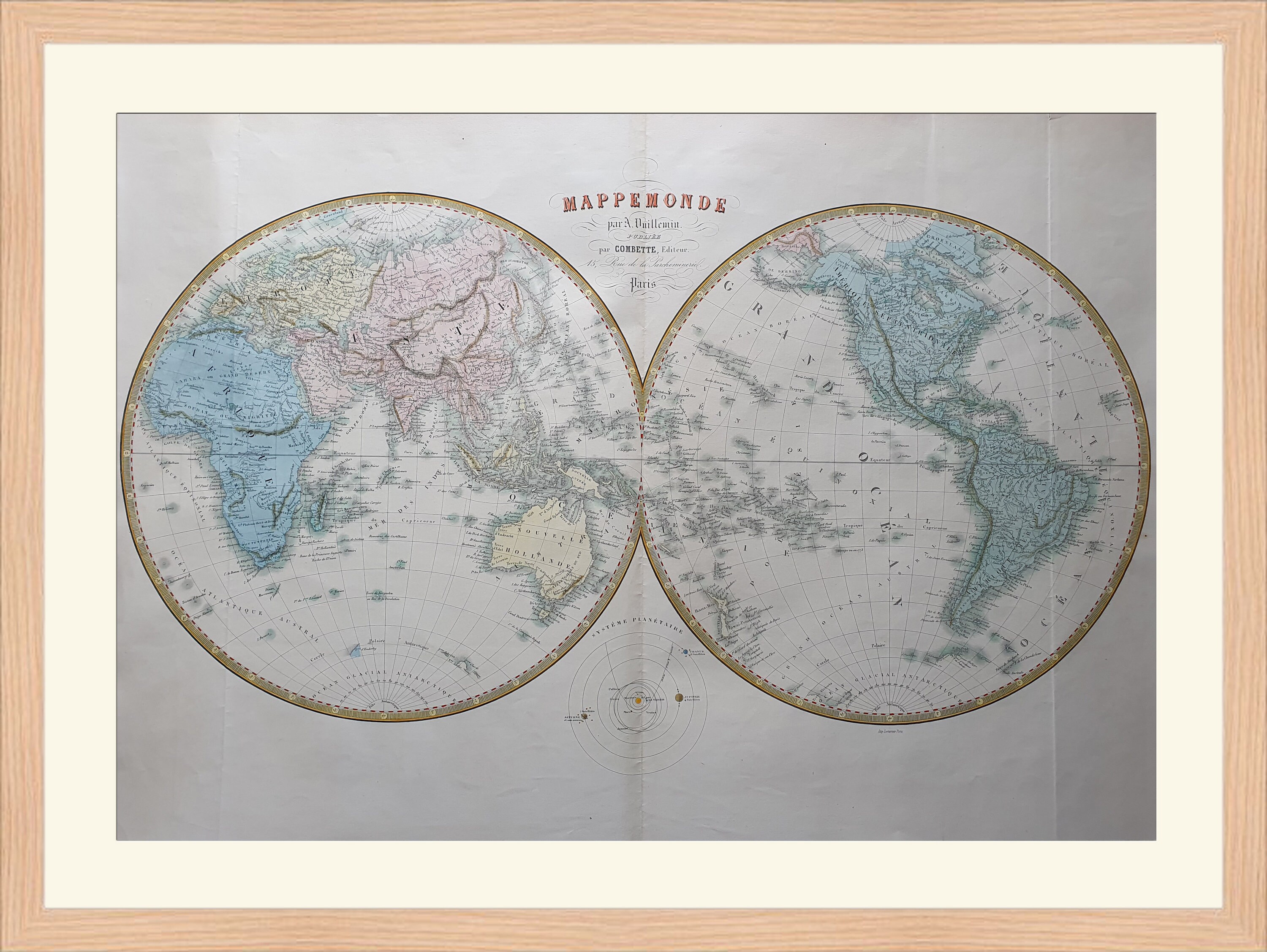 Grandes Mapas Mapa del Mundo Mappemonde 1850 Grabado Atlas Levasseur 29 ...