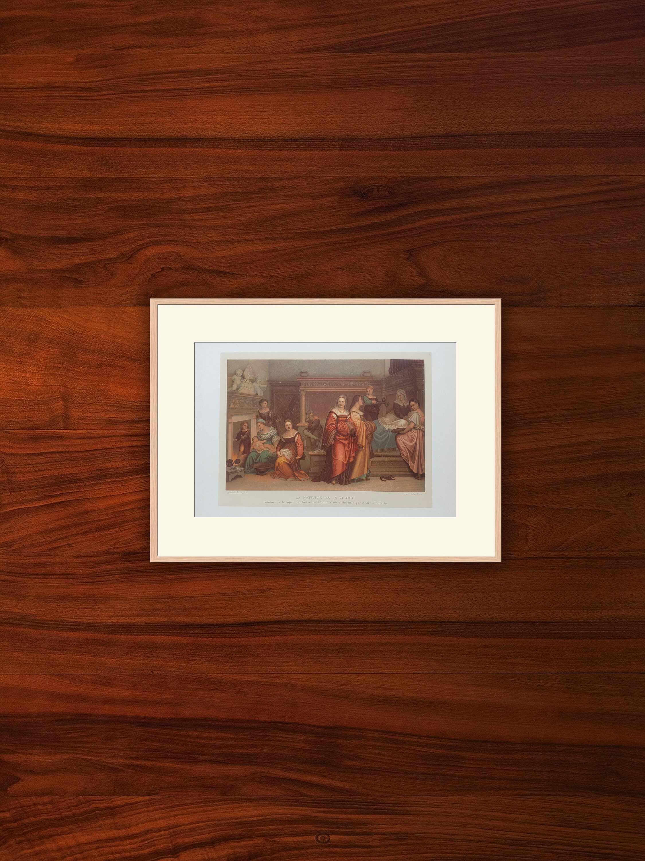 1860 Color Lithograph - La Nativité De La Vierge (the Nativity of the ...