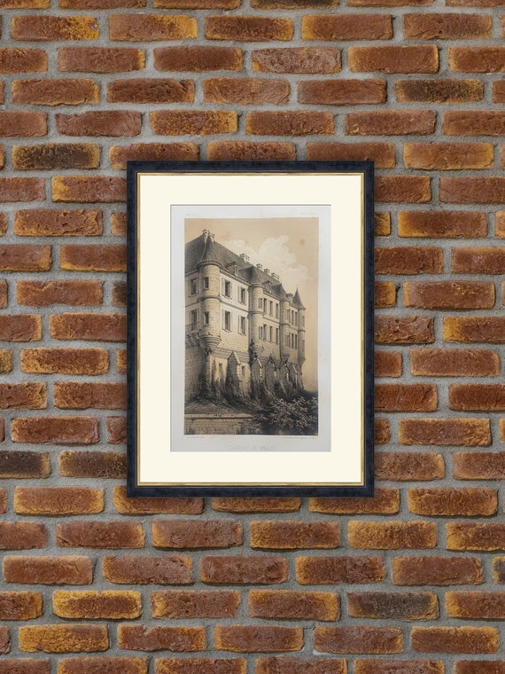 1864 Lithograph Castles Château De Mello oise V. | Etsy