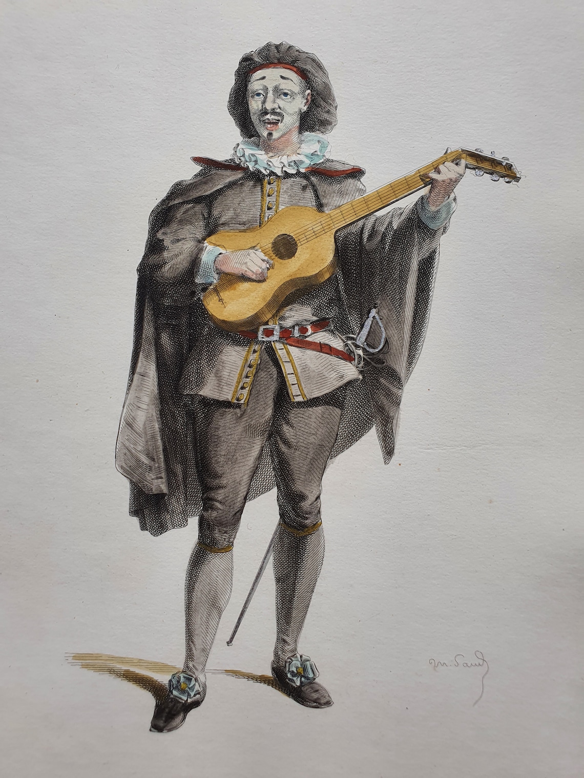 Theater Costumes - Scaramuccia (1645) - M. Sand 1860 Commedia Dell'arte ...