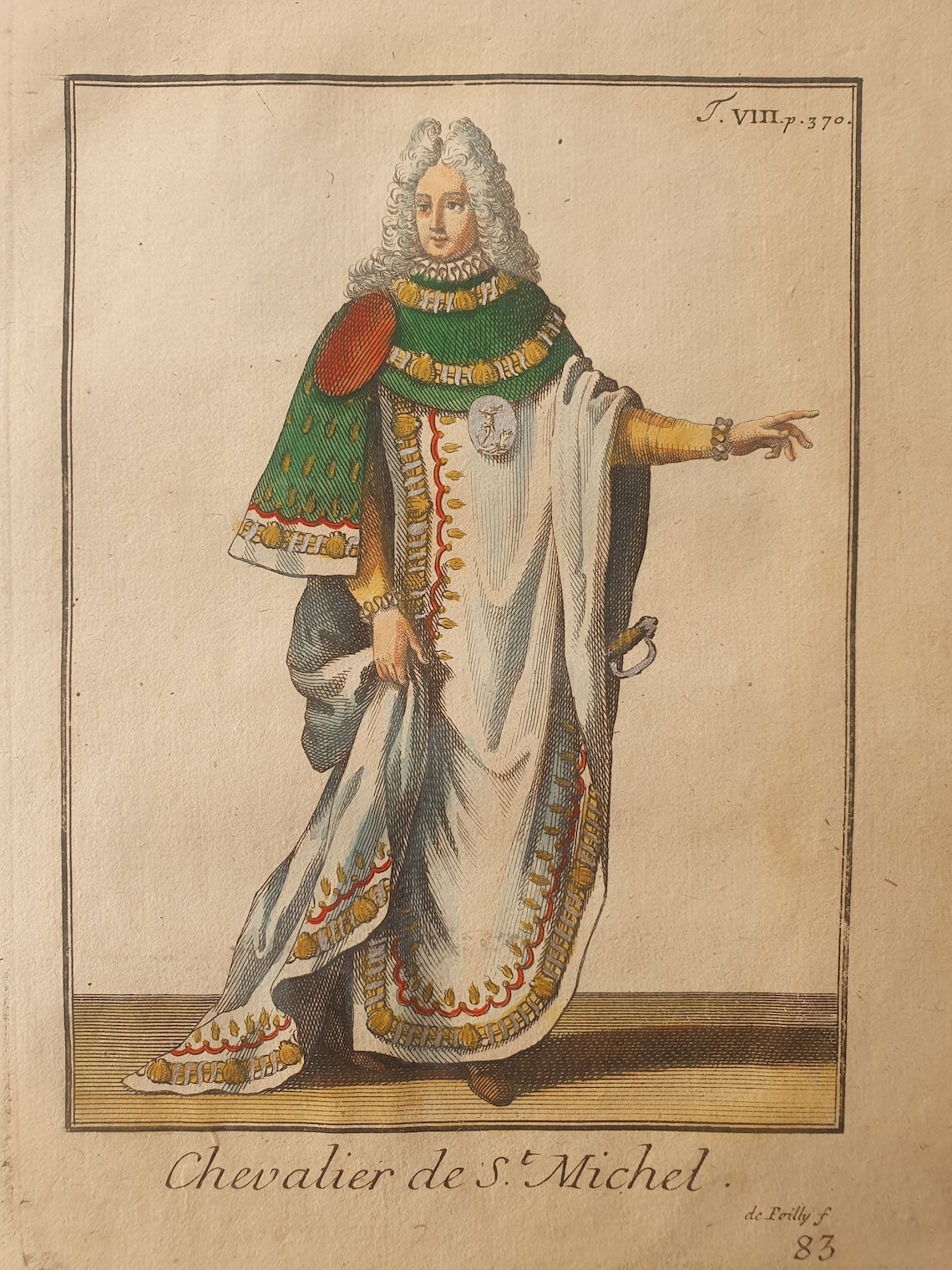 Ordres Militaires - Chevalier de St Michel - Gravure couleurs 1714 ...