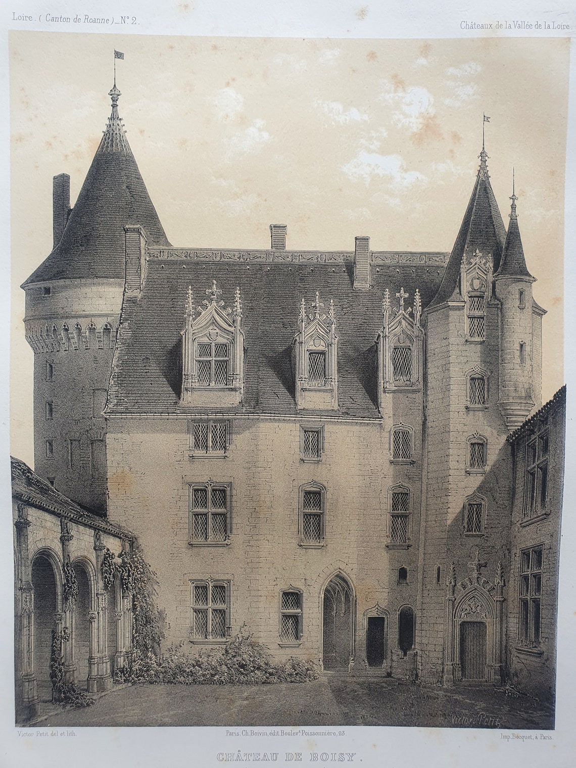 1864 Lithograph French Castles Château De Boisy - Etsy UK