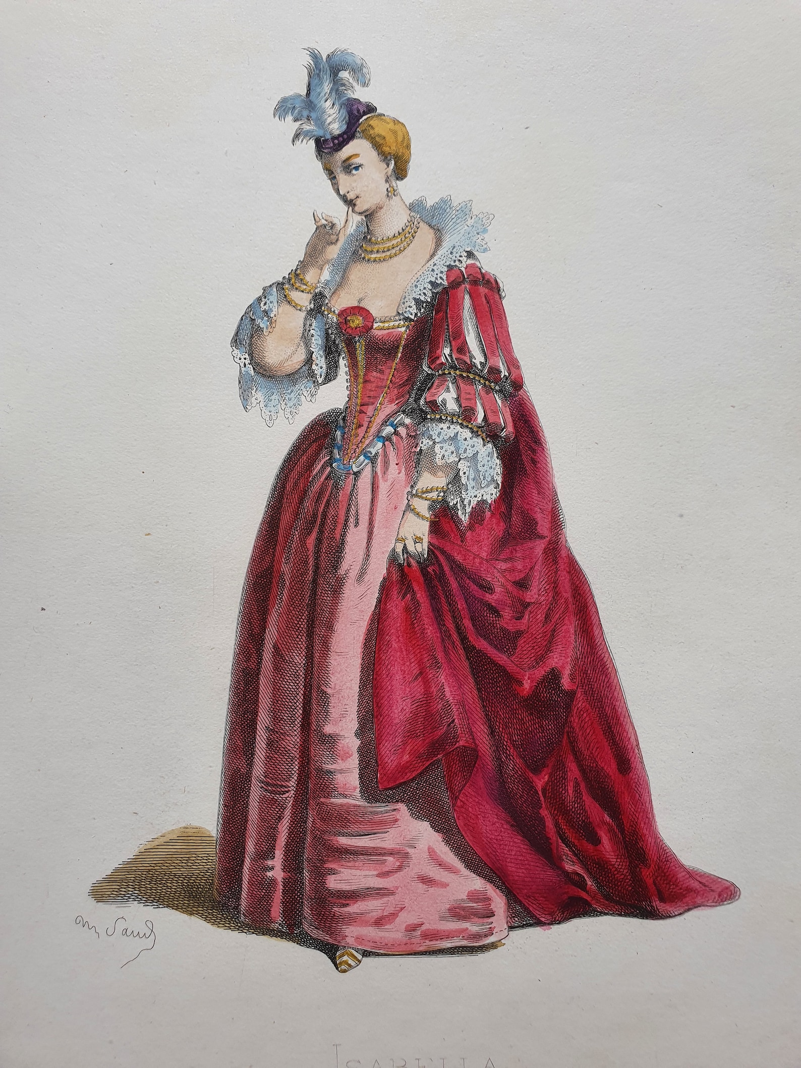 Theater Costumes Isabella 1600 M. Sand 1860 Commedia Dell'arte Hand ...