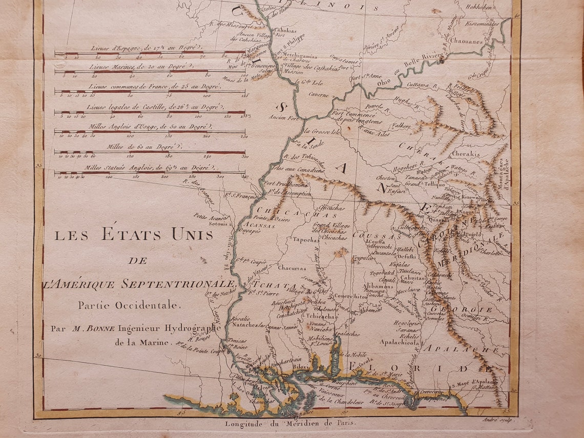 1762 Hand-colored Engraving Maps the US of North America Western Part ...
