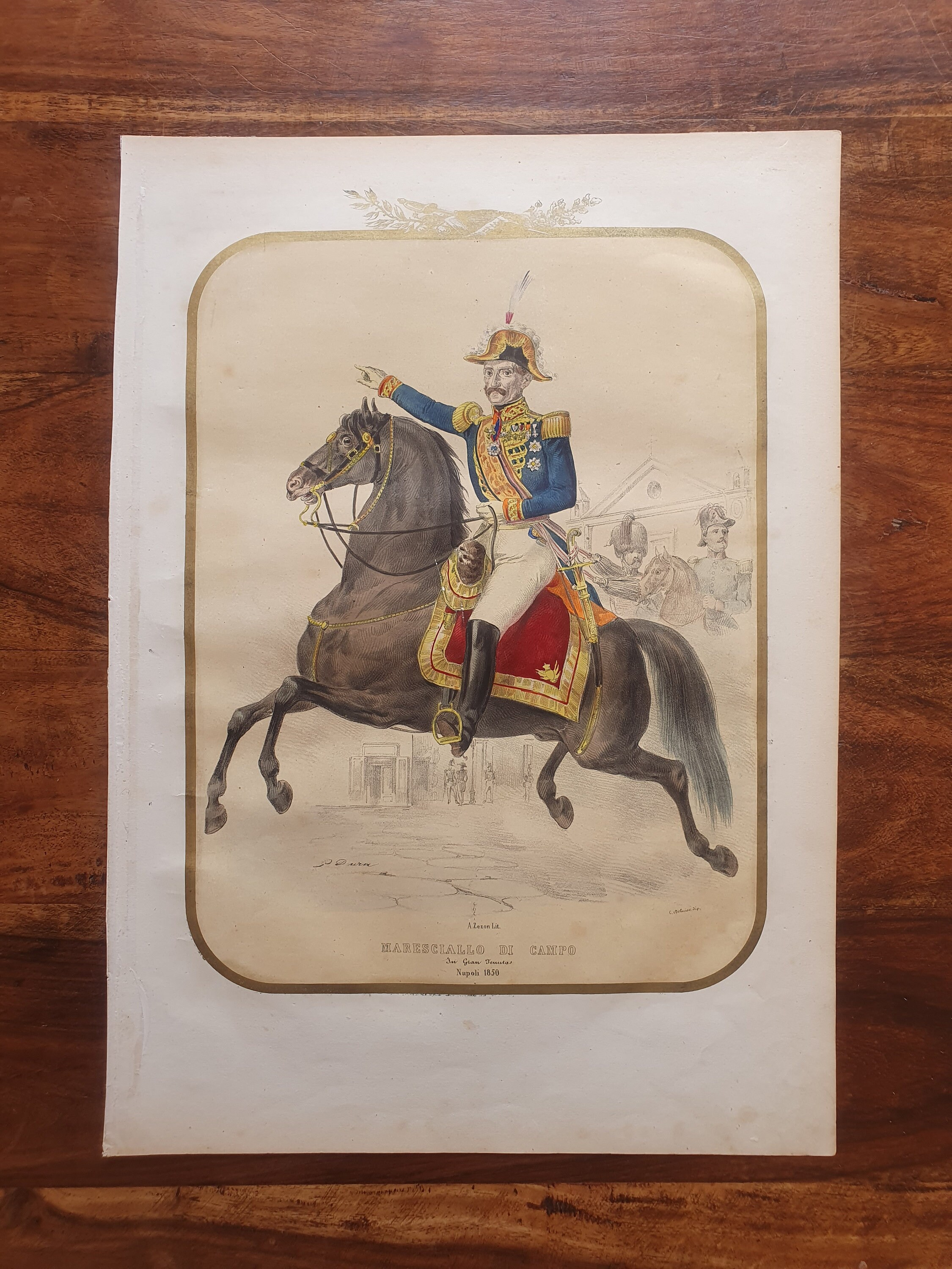 1850 Colored Lithograph - Navy - Italian Military Uniforms ...