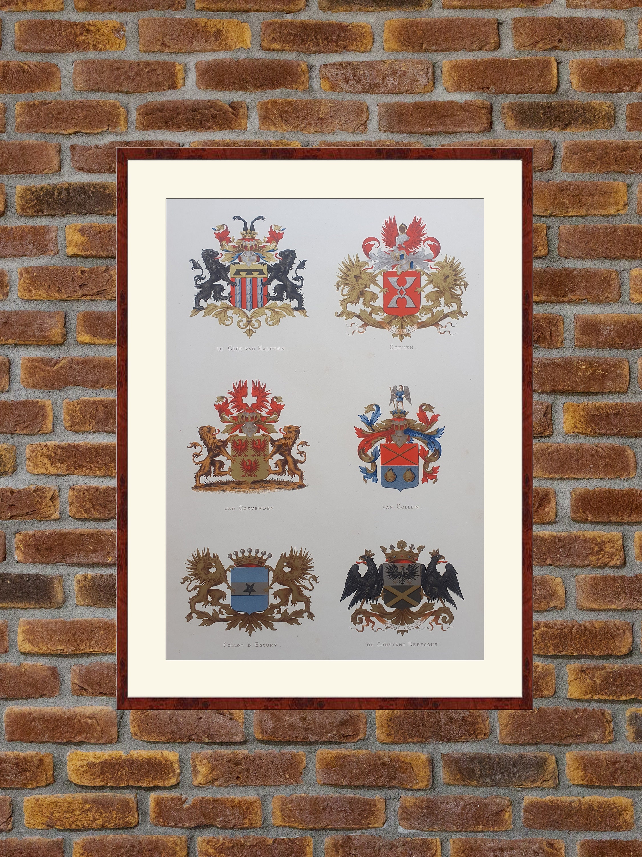 1880 Dutch Heraldry houses: De Cocq Van Haeften Coenen Van - Etsy