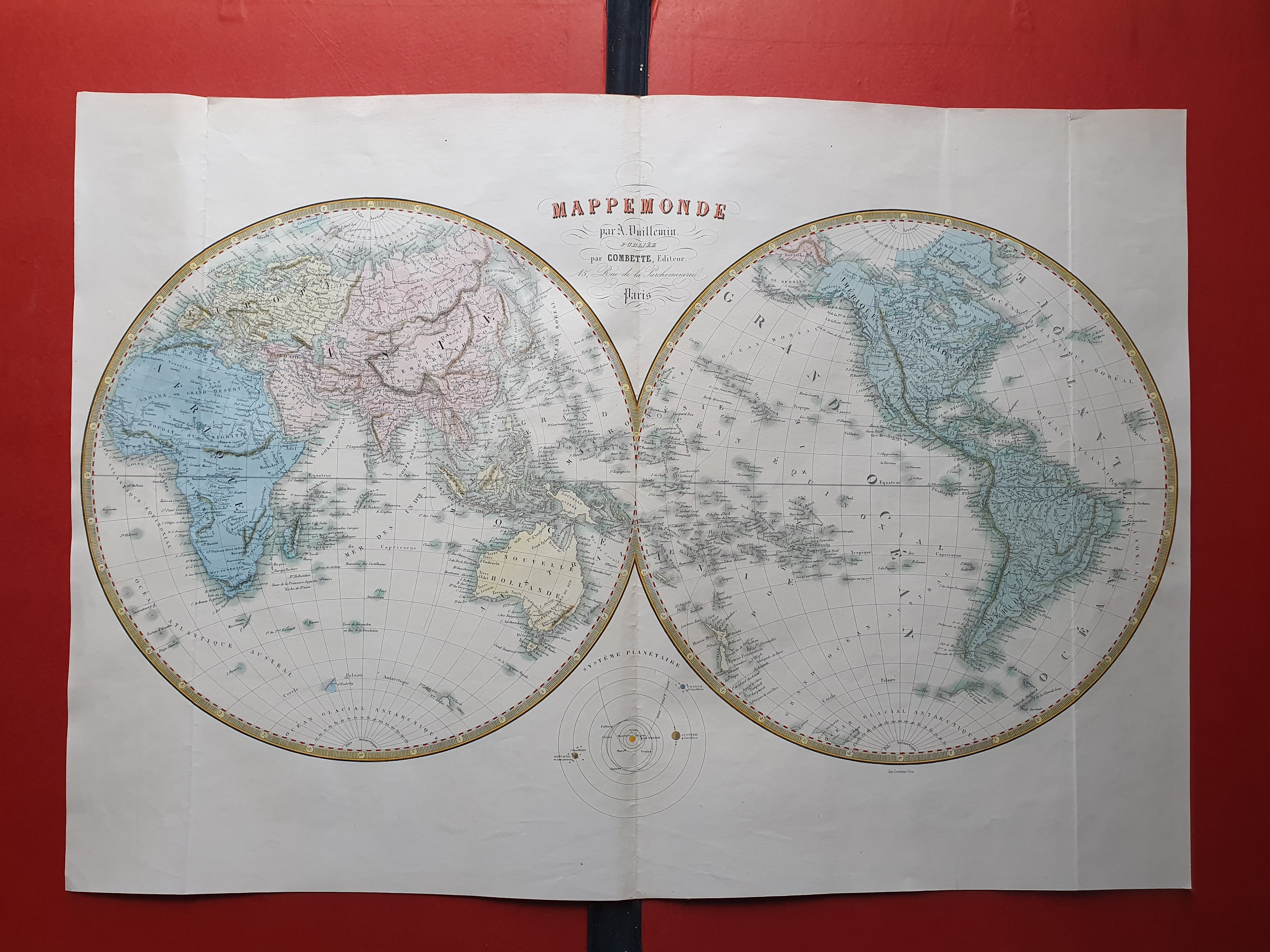 Large Maps - World Map - Mappemonde - 1850 Engraving Atlas Levasseur ...
