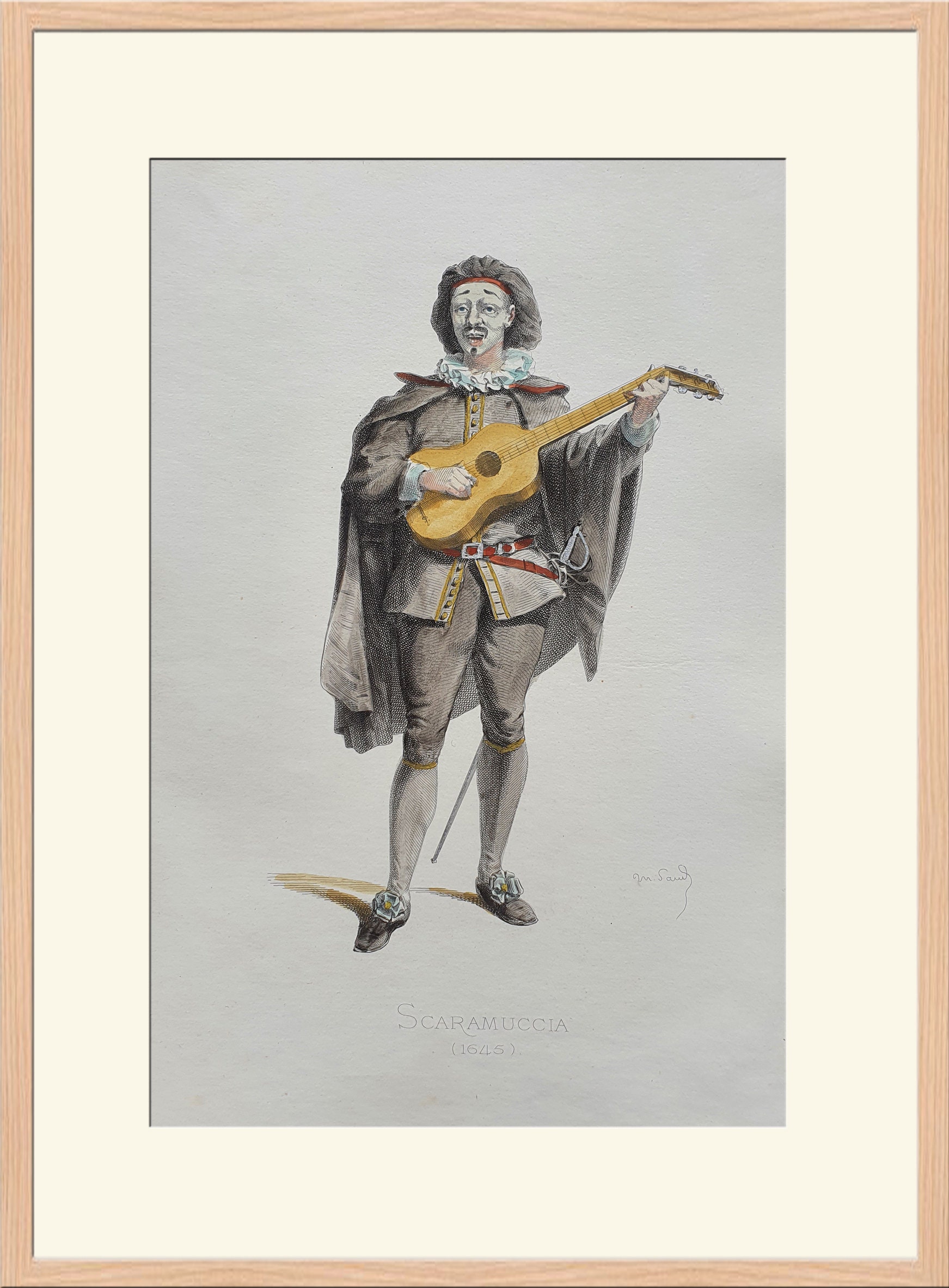 Theater Costumes - Scaramuccia (1645) - M. Sand 1860 Commedia Dell'arte ...