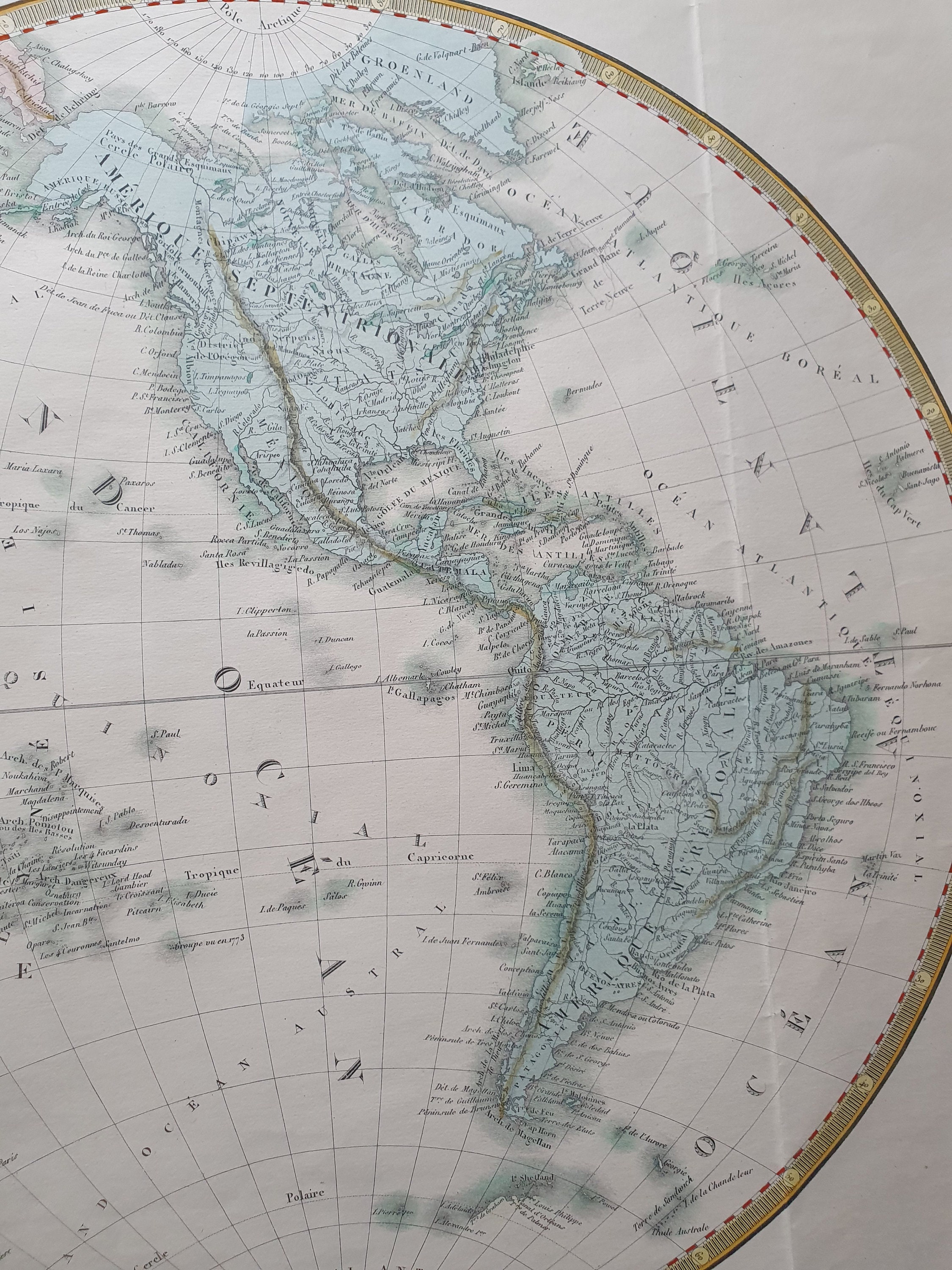 Grandes Mapas Mapa del Mundo Mappemonde 1850 Grabado Atlas Levasseur 29 ...