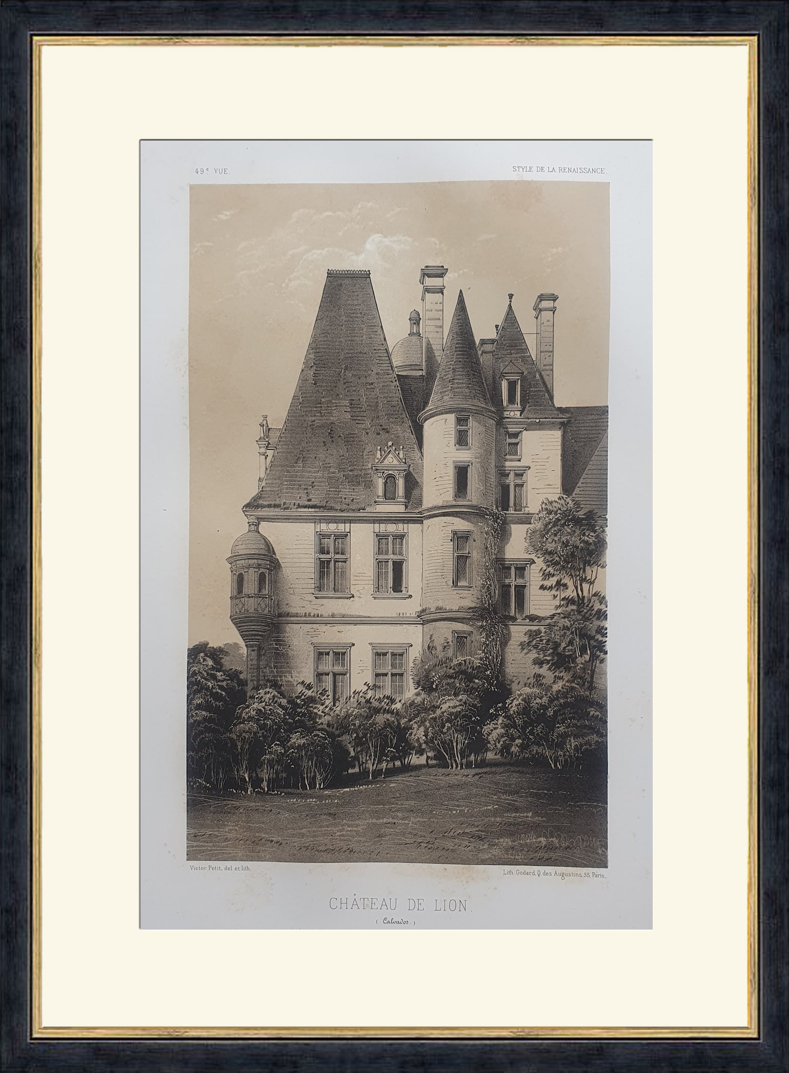 1864 Lithograph Castles Château De Lion calvados V. - Etsy