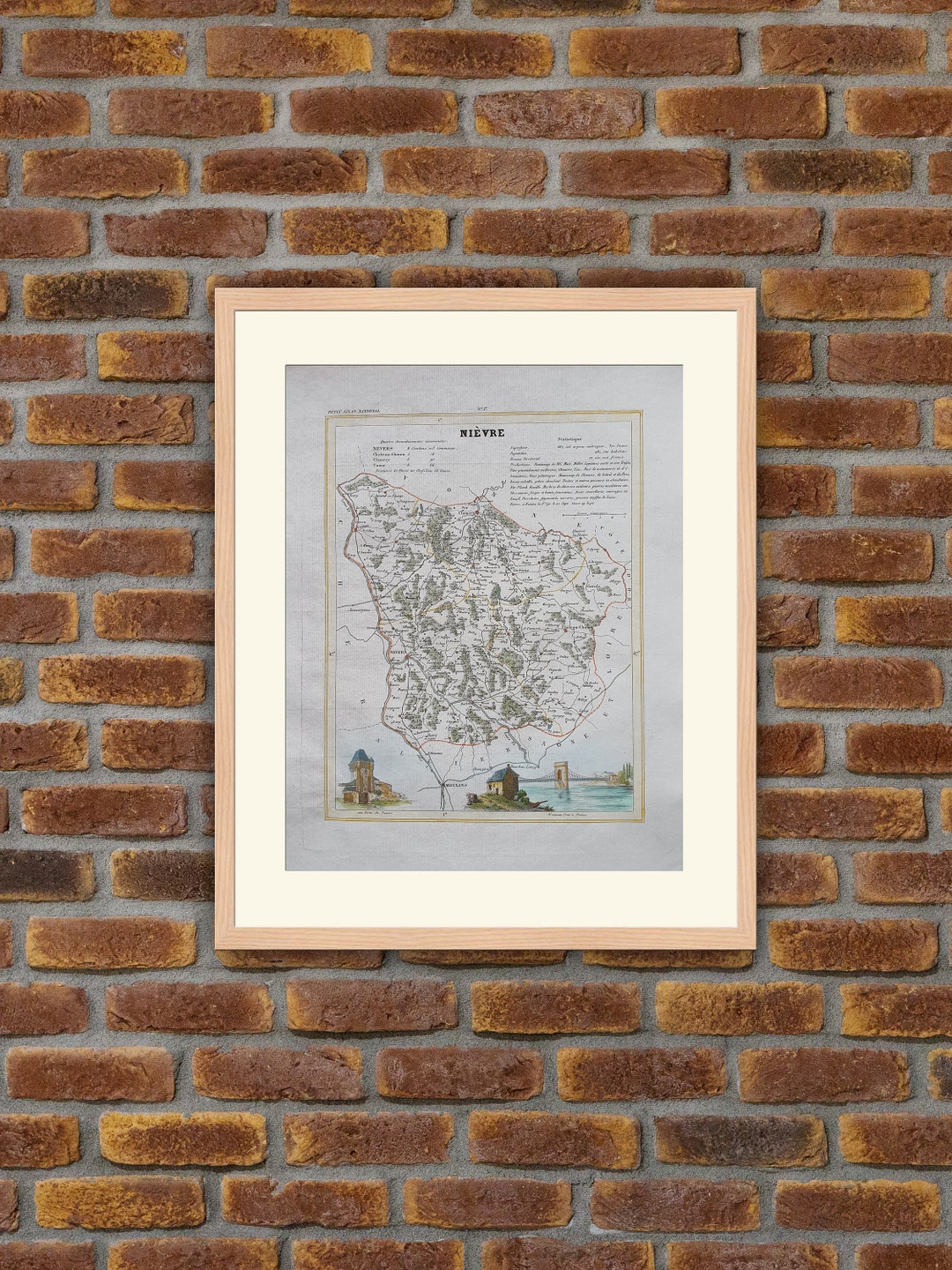 Maps - French Department - Nièvre - 1833 Atlas MONIN - 12.2x9.8in ...