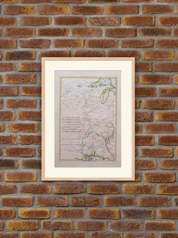 1762 Hand-colored Engraving Maps the US of North America - Etsy