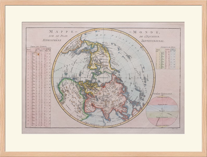 1762 Hand-colored Engraving - Maps - World Map on the Map of Ecuador ...