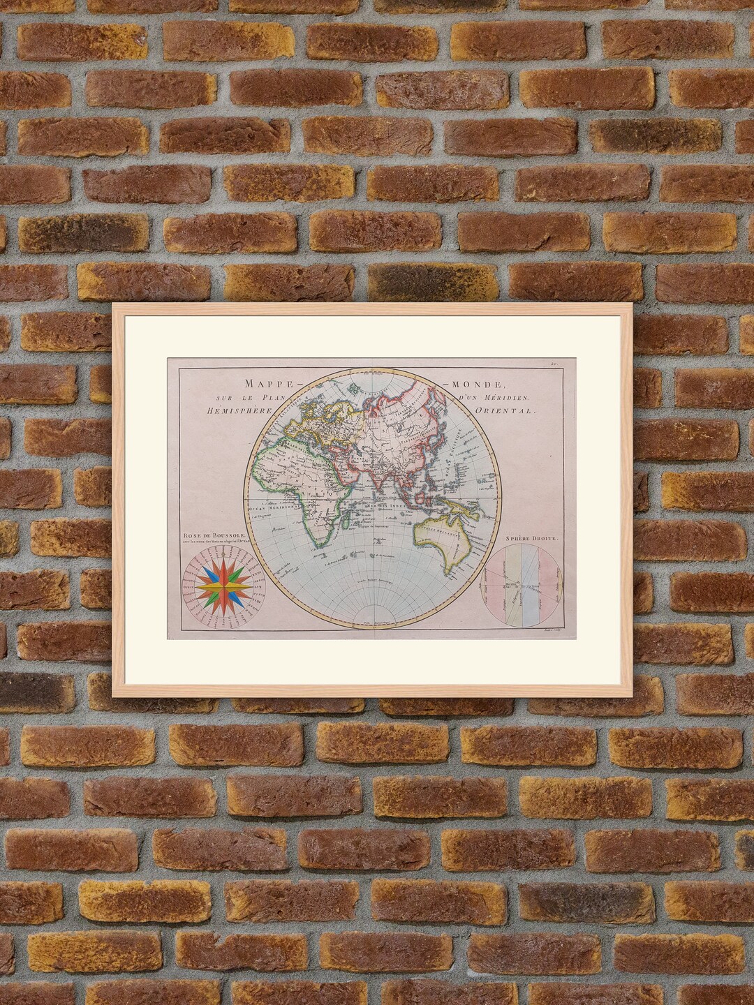 1762 Hand-colored Engraving - Maps - World Map (africa, Europe, Asia ...