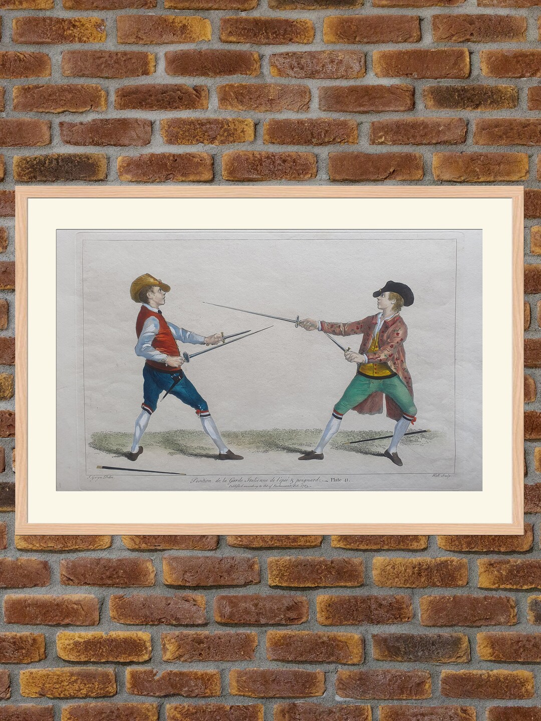 1763 Colored Engraving - Fancing - Position De La Garde Italienne De L ...