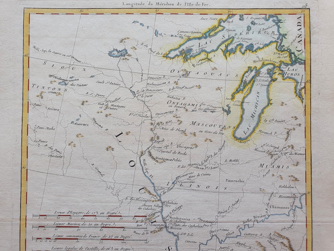1762 Hand-colored Engraving - Maps - the US of North America Western ...