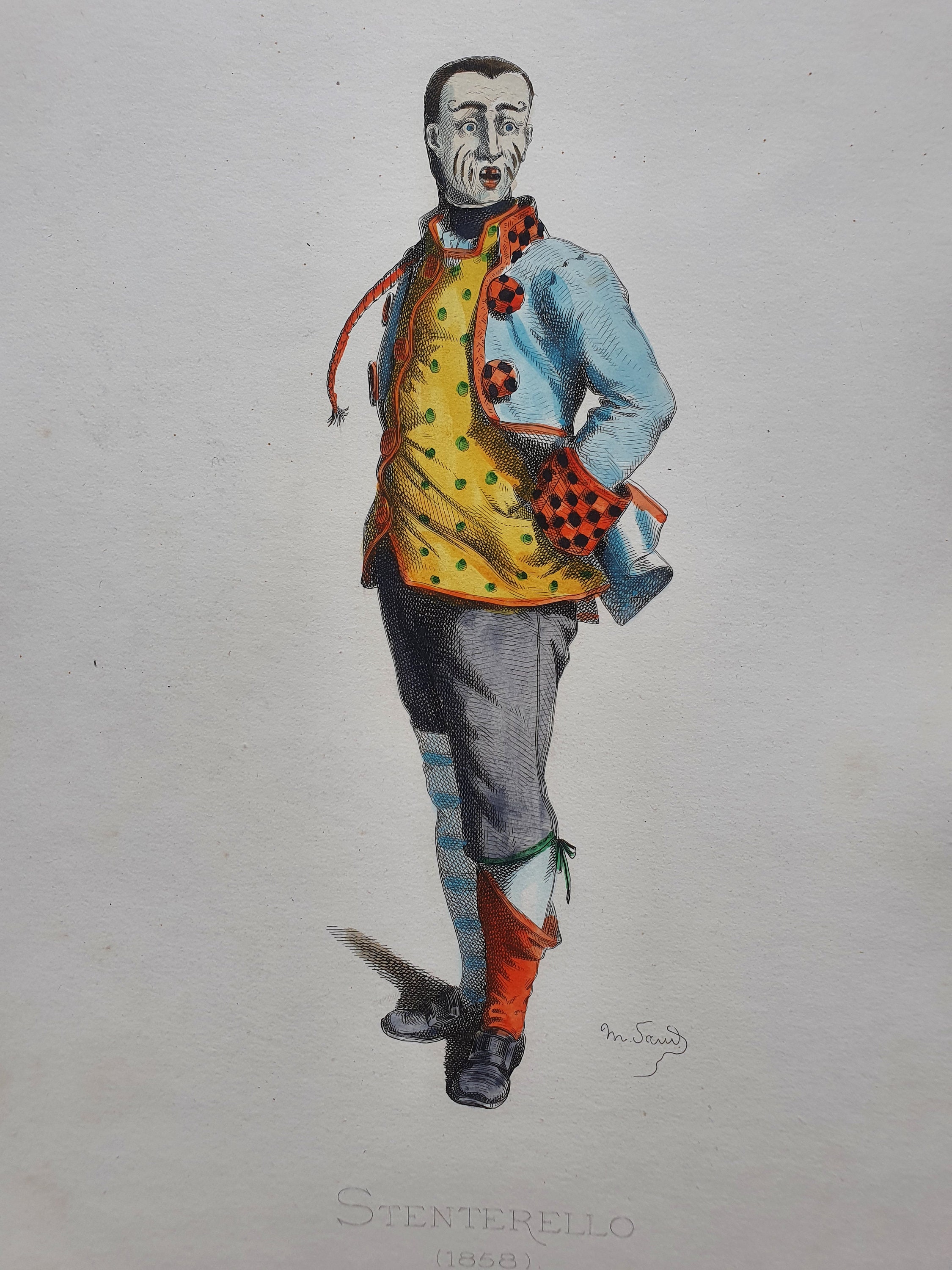 Theater Costumes Stenterello 1858 M. Sand 1860 Commedia - Etsy