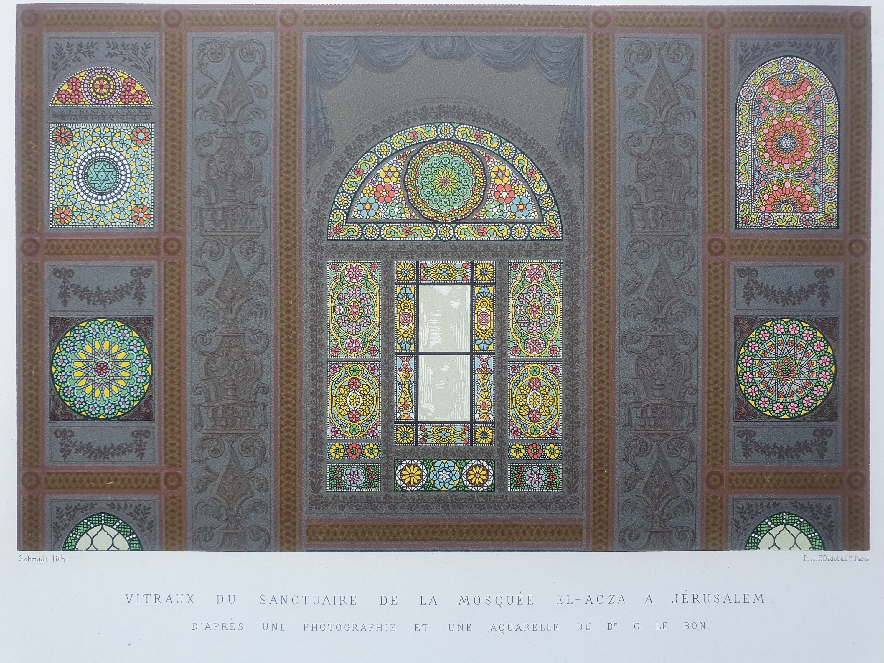 1860 Color Lithograph Stained Glass Windows in the Sanctuary - Etsy