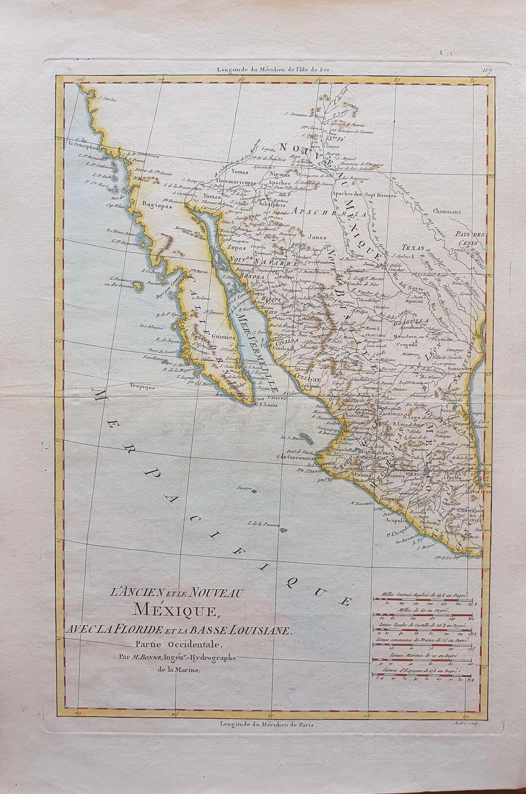 1762 Hand-colored Engraving - Antique Maps - Mexico With Florida and ...