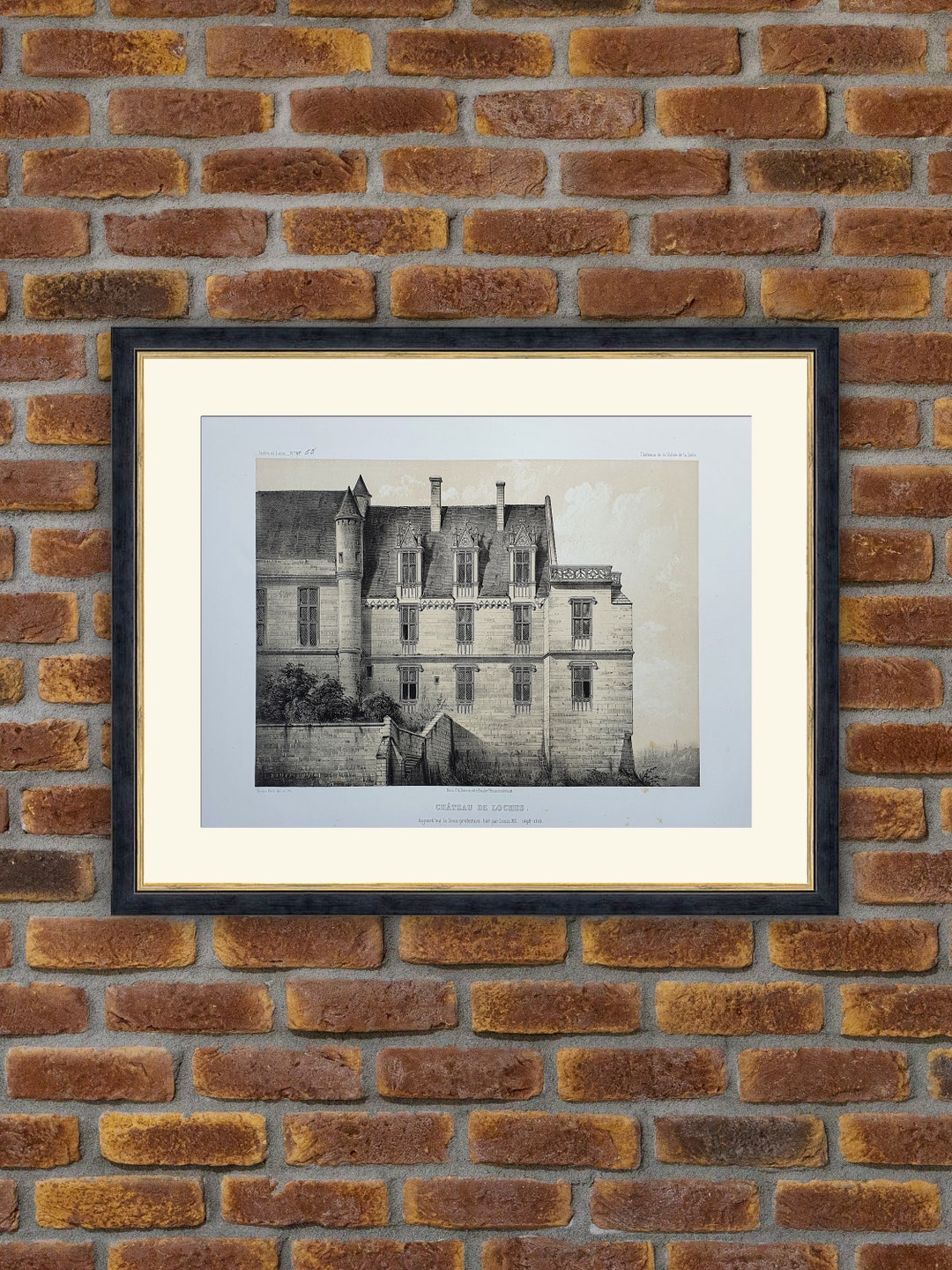 1864 Lithograph - French Castles - Château De Loches (indre-et-loire ...
