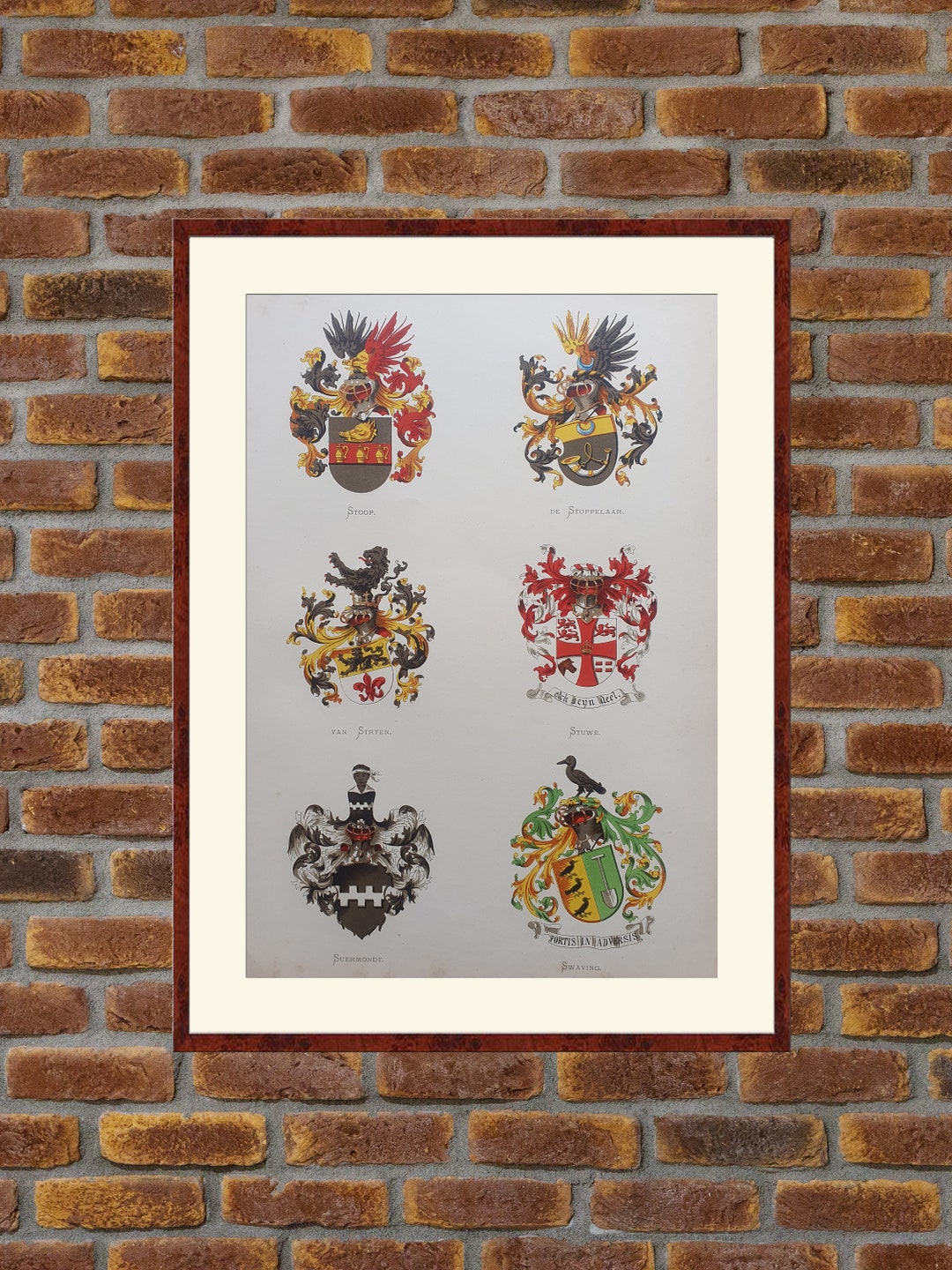 1880 Dutch Heraldry [houses: Stoop, De Stoppelaar, Van Stryen, Stuwe ...