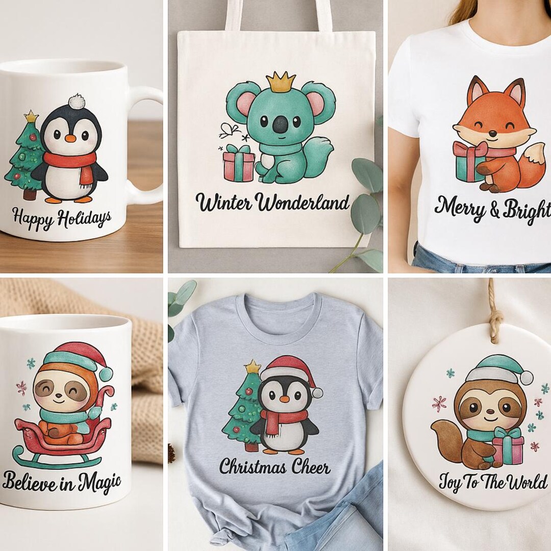 Christmas Animal SVG Bundle | Winter Woodland Christmas Clipart ...