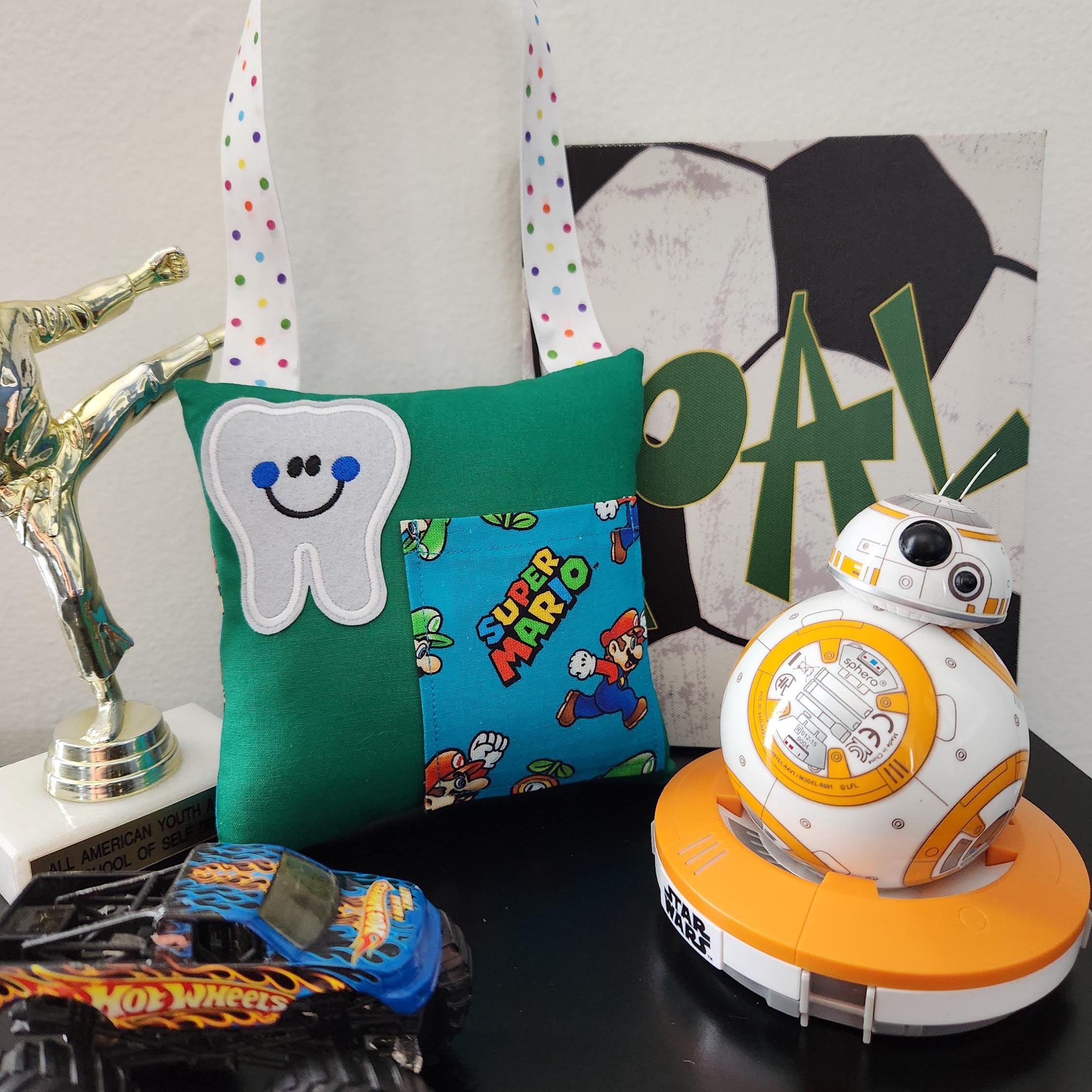 Super Mario Bros Pillow, Tooth Fairy Pillow, Tooth Pillow, Tooth Fairy ...