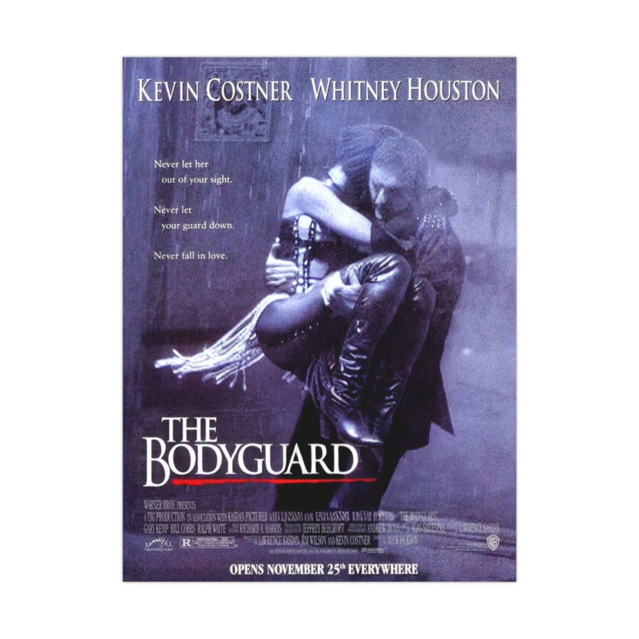 The Bodyguard Movie Poster, Whitney Houston, Iconic Film Art Print ...