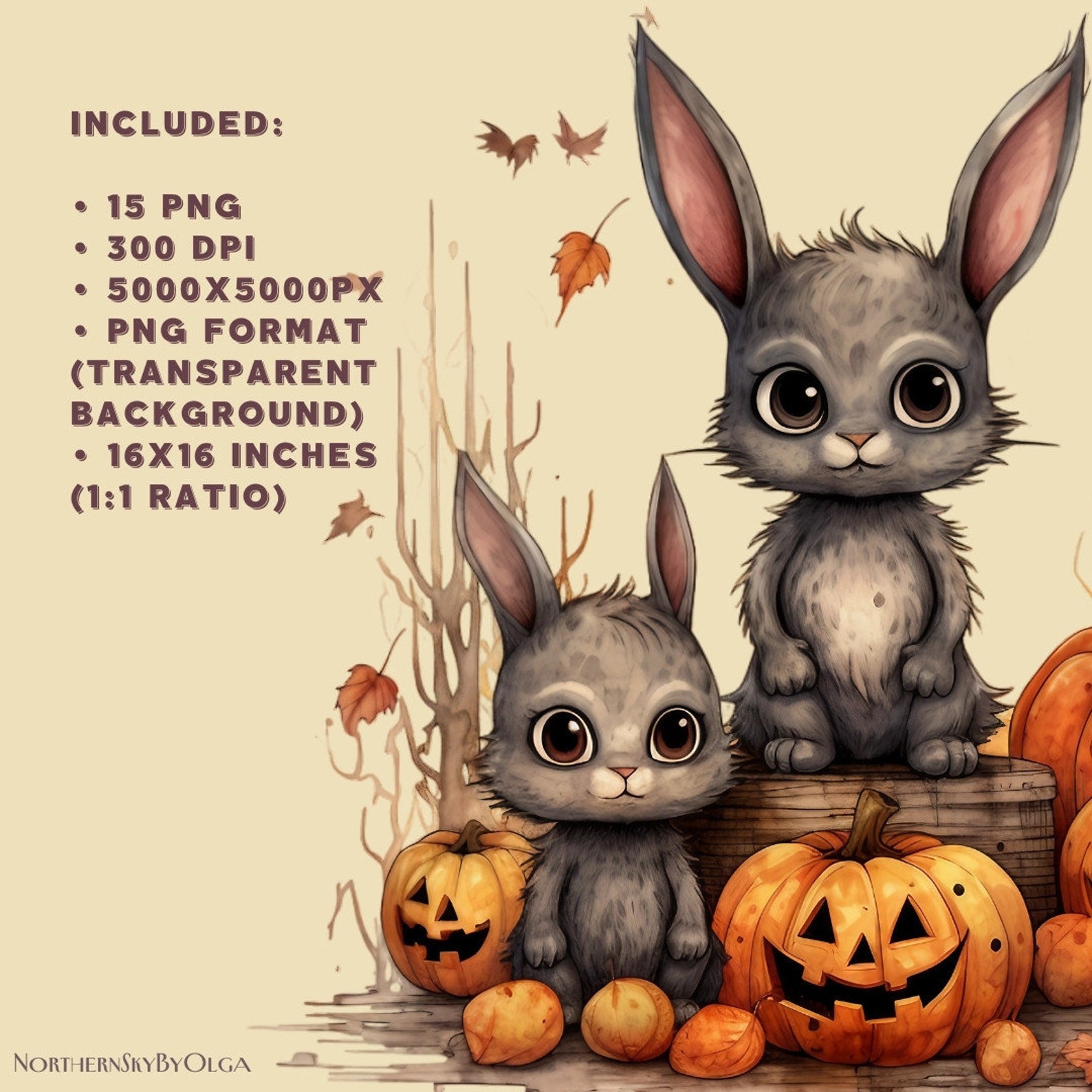 Cute Creepy Critters Halloween Clipart Bundle Halloween 300DPI ...