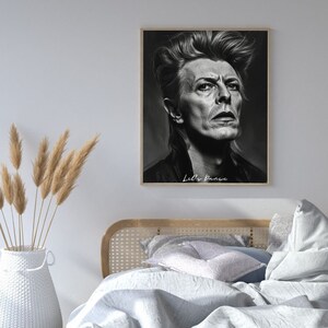 David Bowie Printable Wall Art, 80's Pop Icon Digital Wall Art Download ...