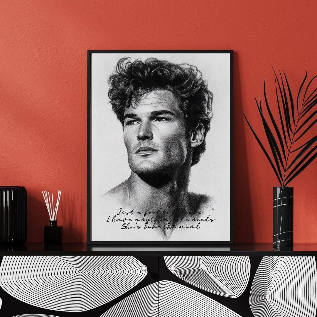 Patrick Swayze Dirty Dancing Art Poster – Printable Wall Art, Vintage ...