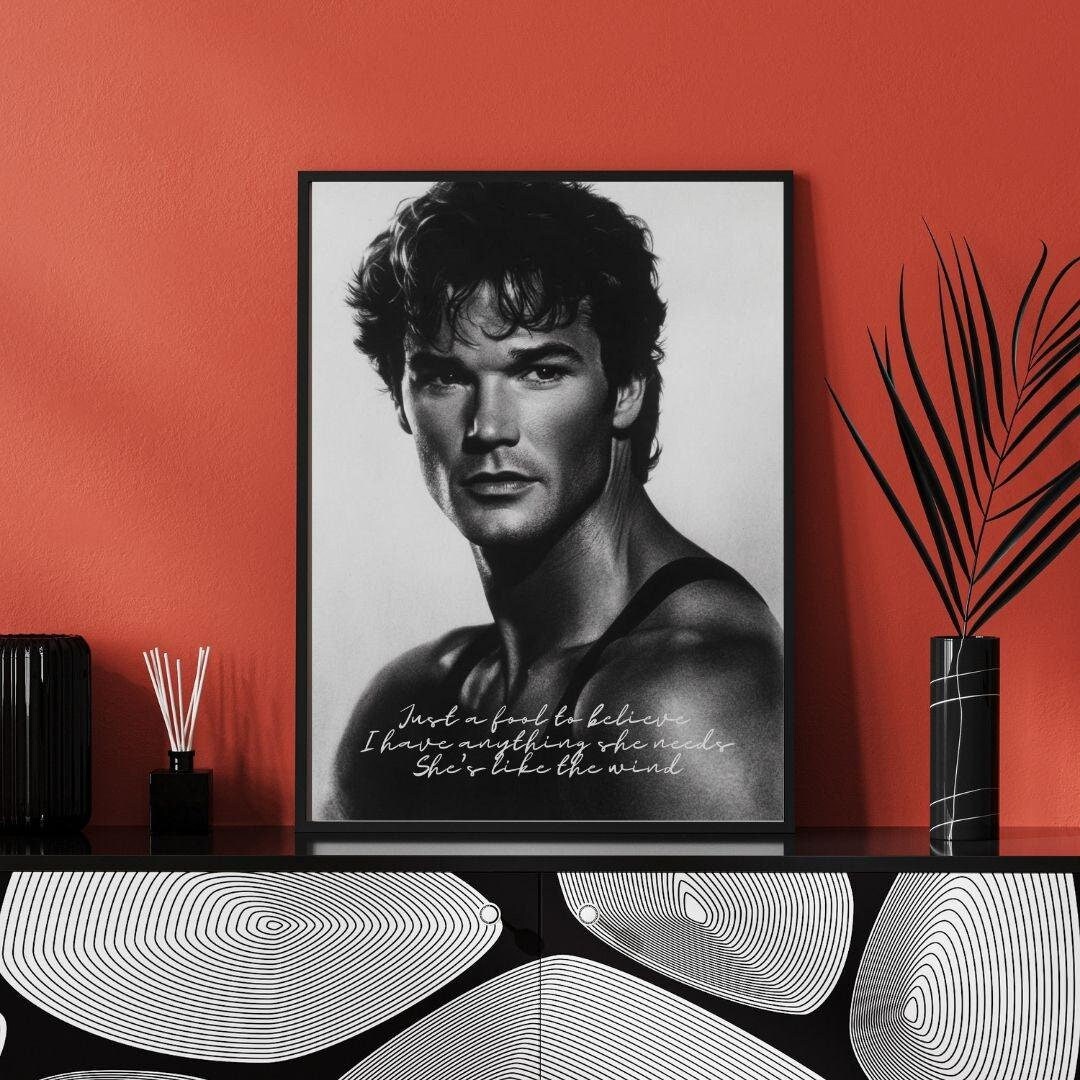 Patrick Swayze Dirty Dancing Art Poster Printable Wall Art, Vintage ...