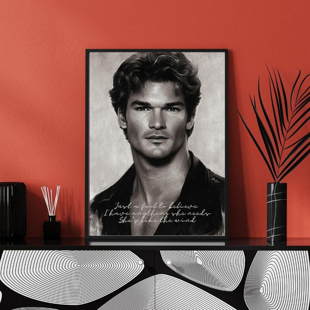 Patrick Swayze Dirty Dancing Art Poster – Printable Wall Art, Vintage ...