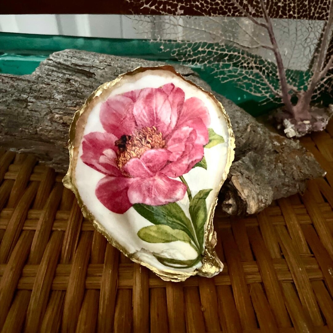 Extra Large Handcrafted ,decoupaged Oyster Shells From Cape Cod. - Etsy