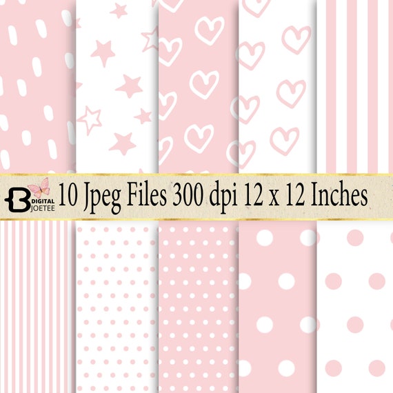 Baby Girl Doodles Digital Paper Pink Baby Shower Paper Pack | Etsy