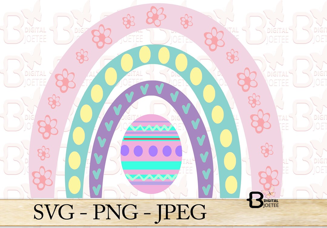 Easter Rainbow Clipart, Easter SVG, Egg Rainbow Png, Easter Sticker ...