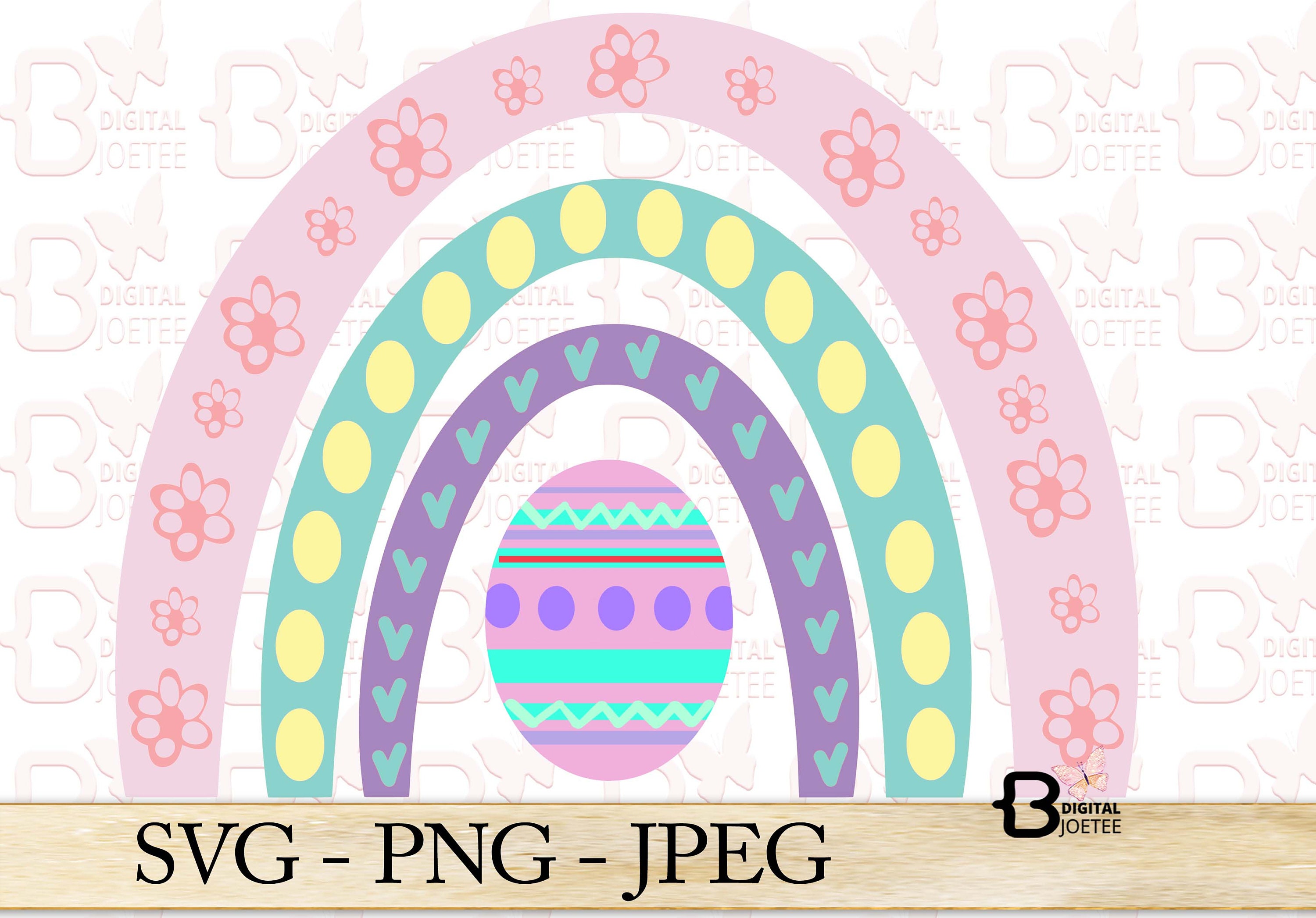 Easter Rainbow Clipart, Easter SVG, Egg Rainbow Png, Easter Sticker ...