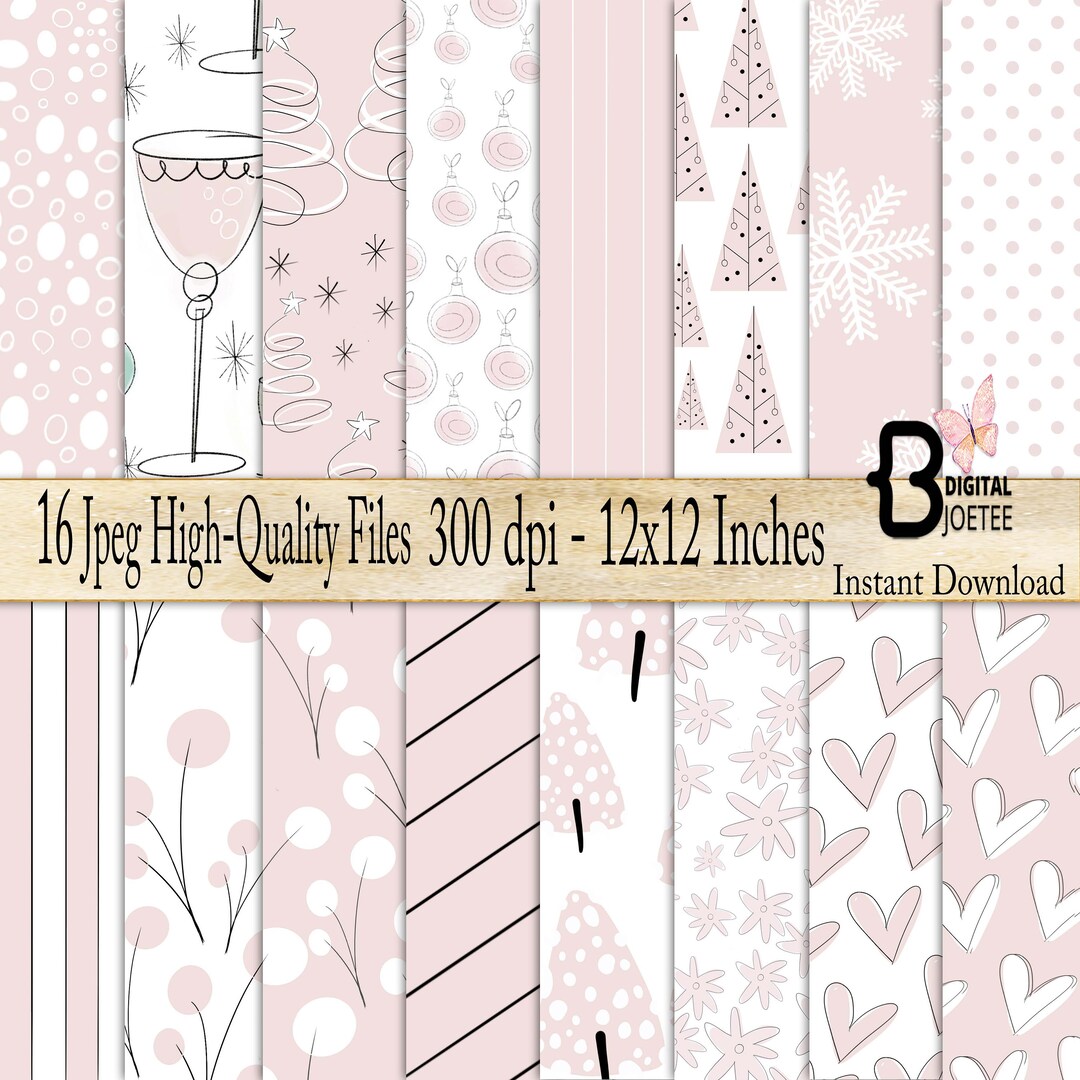 Pastel Christmas, Digital Paper, Christmas Scrapbook, Merry Christmas ...