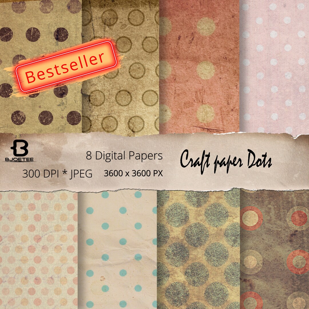 Dots Digital Paper, Grunge Dots Paper, Commercial Use, Polka Dots Paper ...
