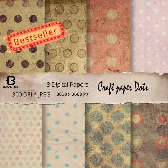 Dots Digital Paper Grunge Dots Paper Commercial Use Polka - Etsy