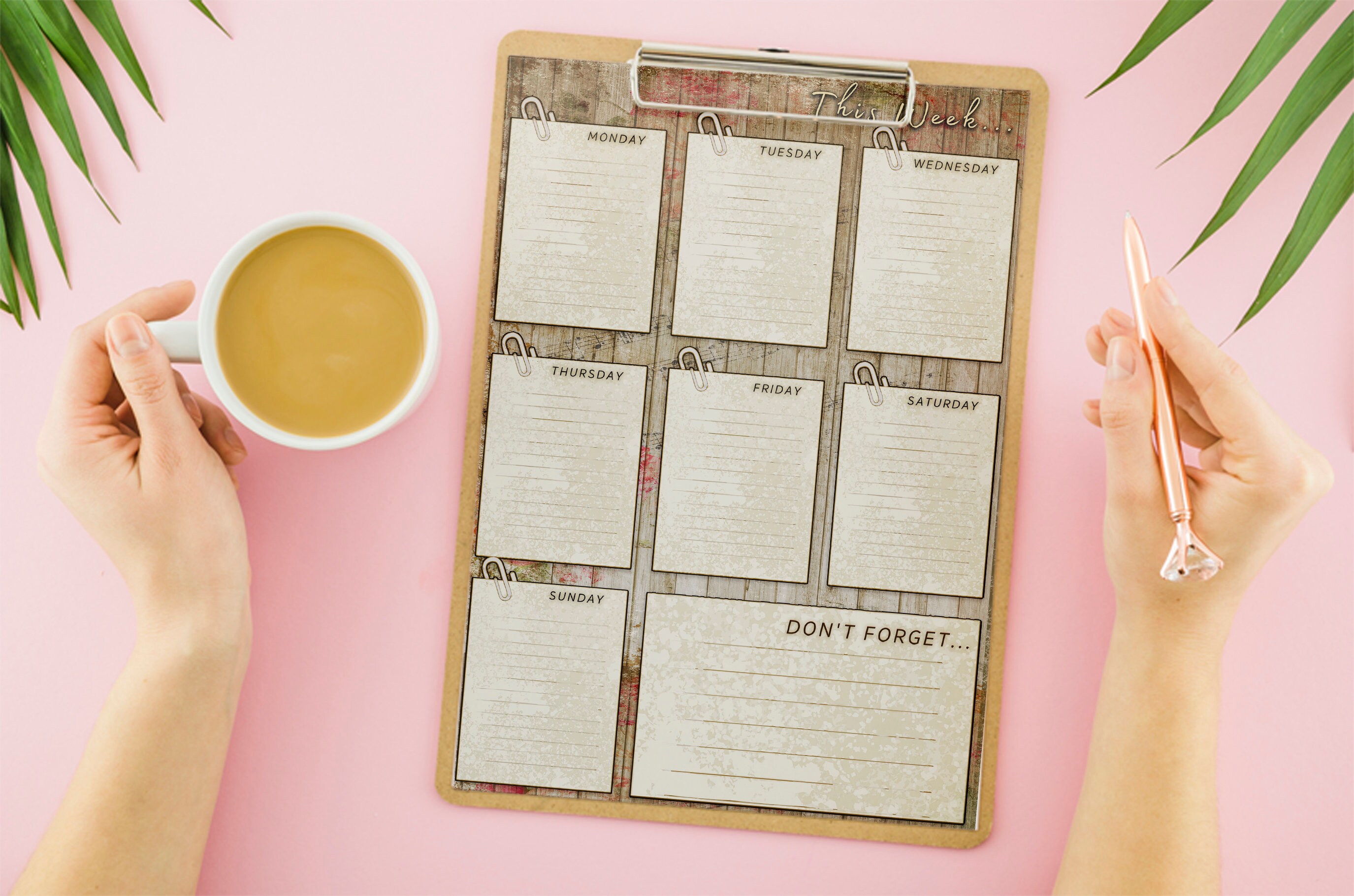 Weekly Planner Printable to Do List Print at Home Diary - Etsy