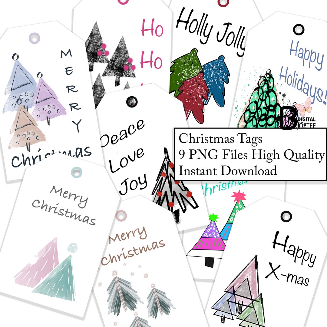 Christmas Tags Christmas Gift Tags Downloadable Labels Printable Tags ...