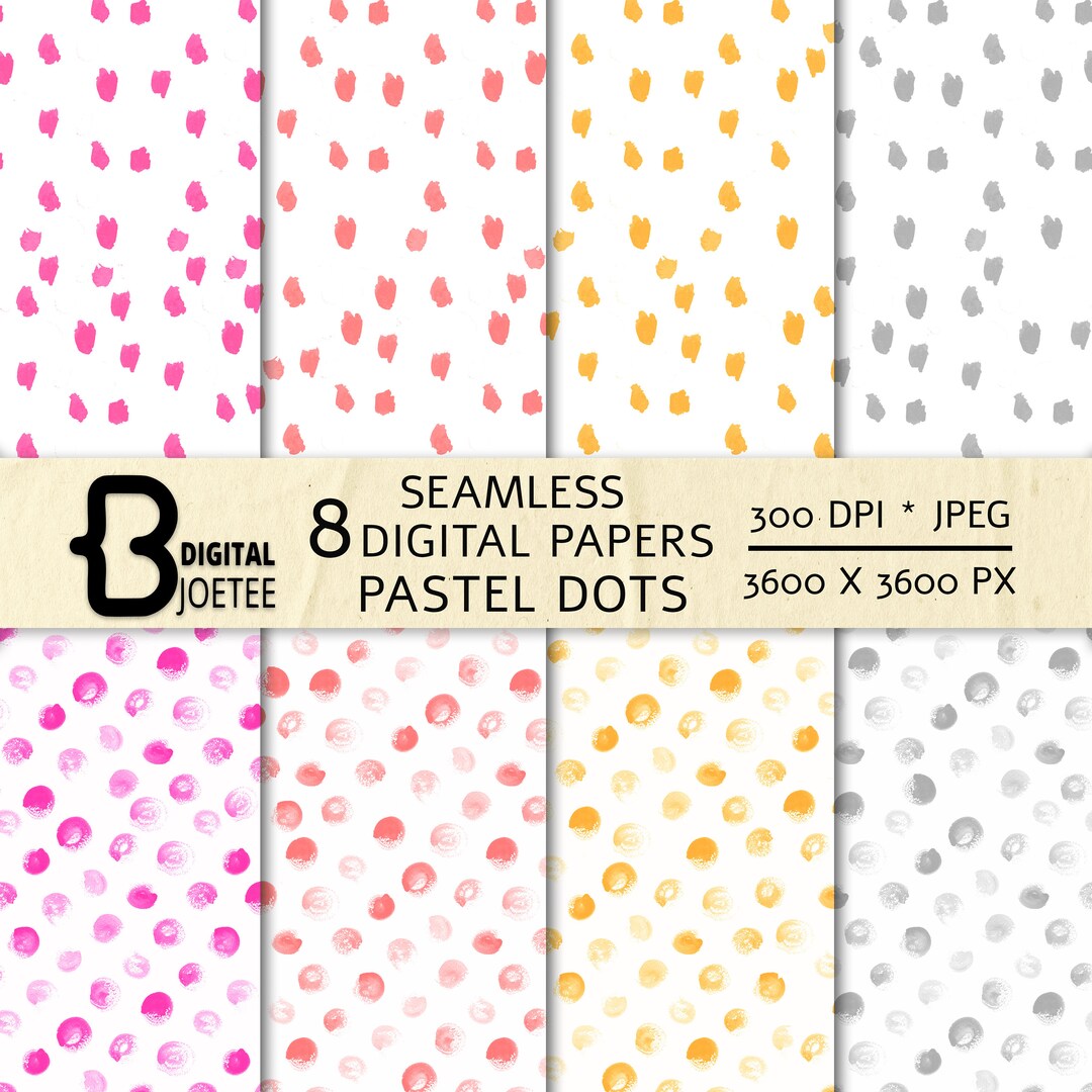 Polka Dots Digital Papers, Printable Paper Sheets, Background Images ...