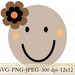 Smiley SVG Clipart, Smiley Png File, Boho Smiley SVG, Smiley With ...