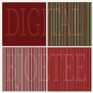 Christmas Digital Paper, Red and Green Stripes and Dots, Fabric Texture ...