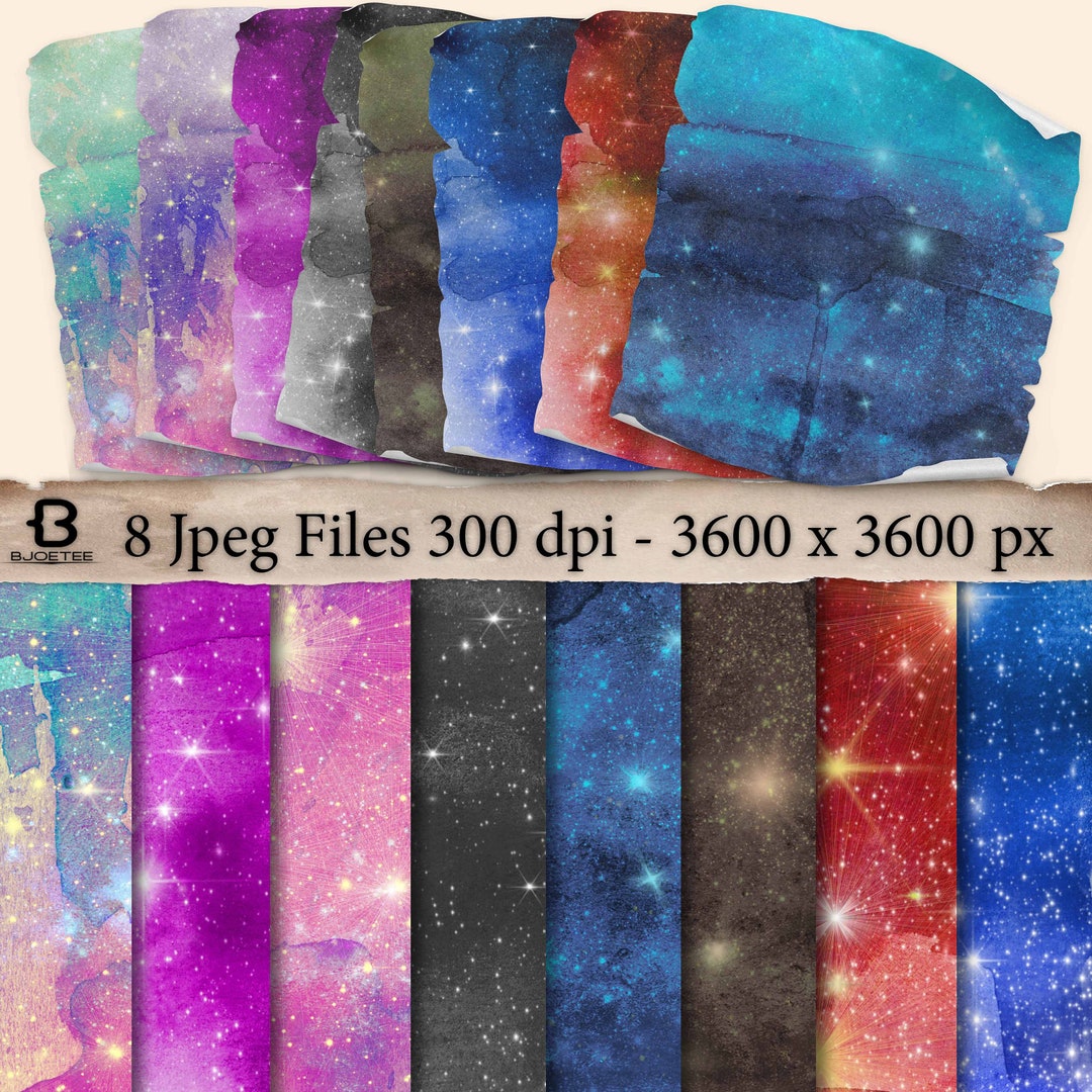 Galaxy Digital Paper, Space Background, Cosmic Galaxy Sheets ...